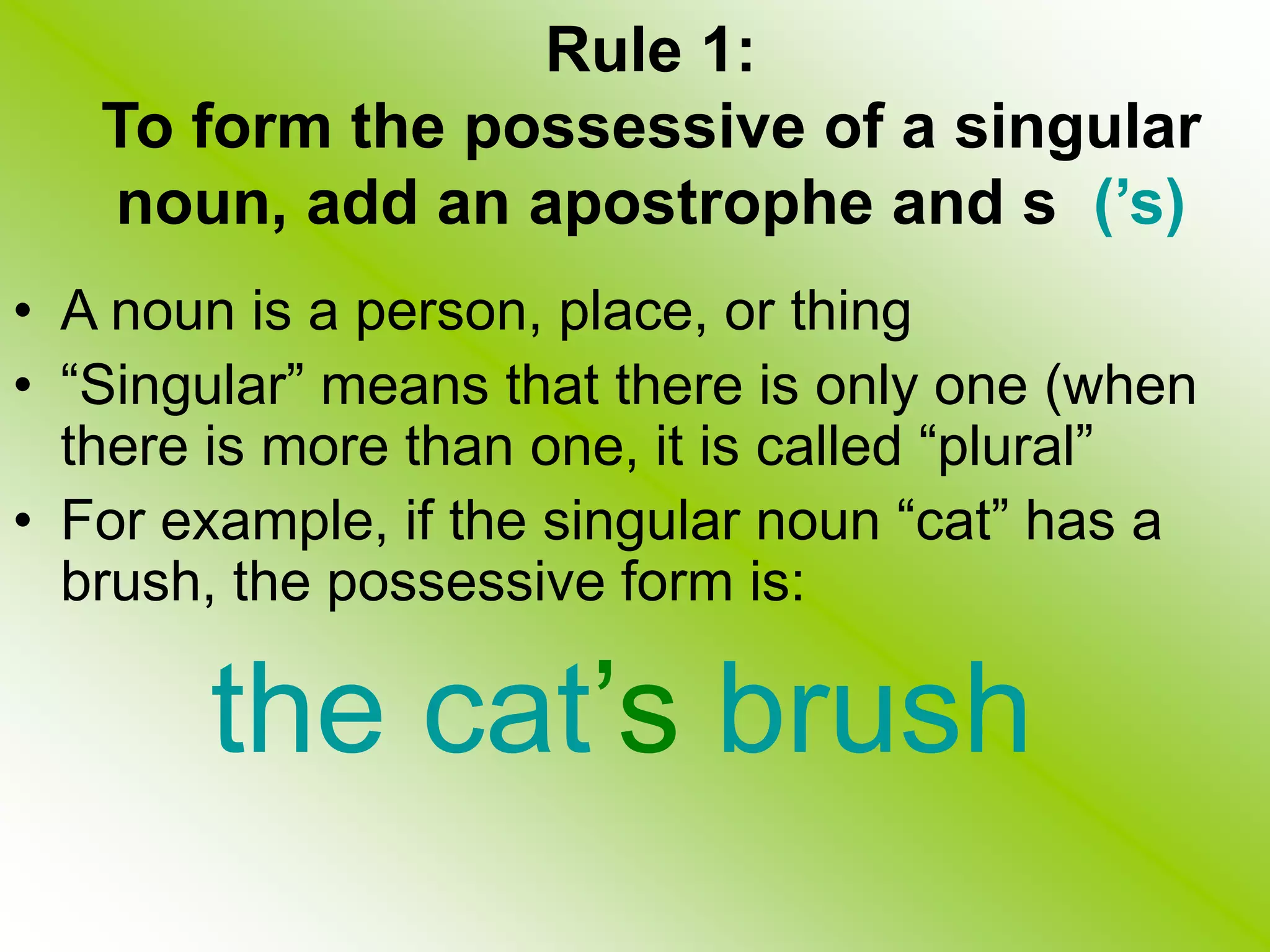 Plural possessives | PPT