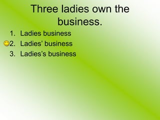 Plural possessives | PPT