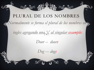 Plural de los nombres 1 | PPTX