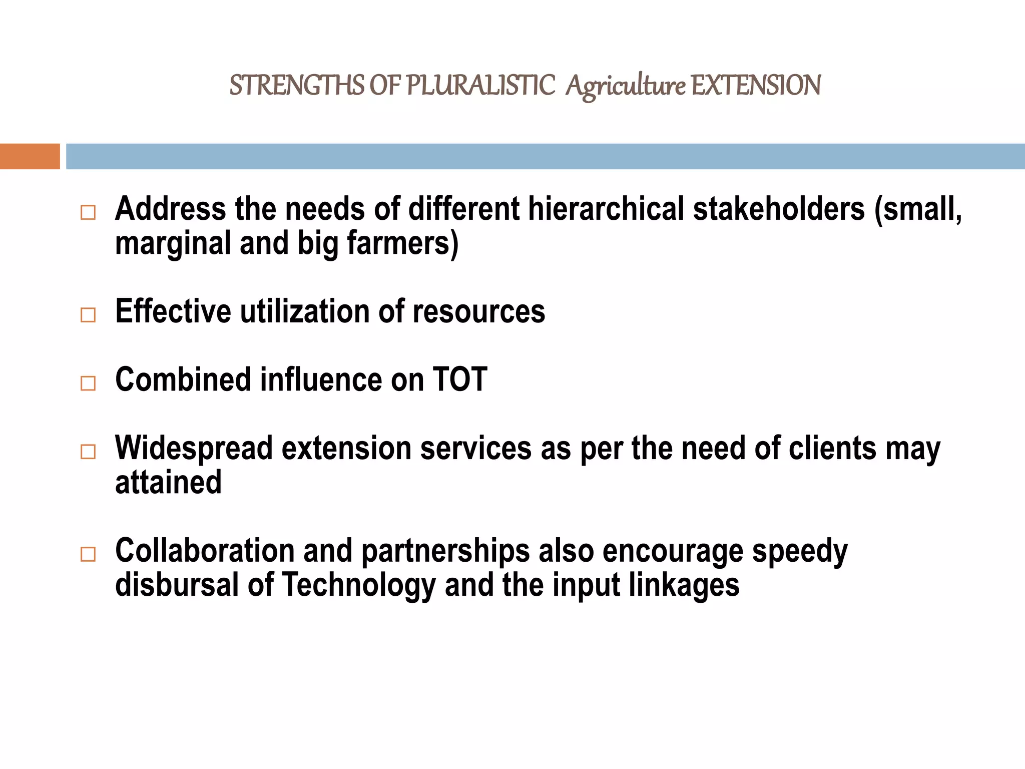 Pluralistic Agricultural Extension in India | PPTX