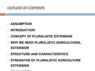 Pluralistic Agricultural Extension in India | PPTX