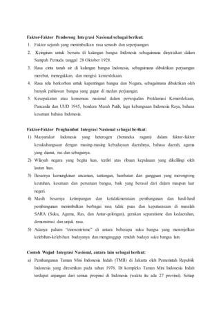 Pluralitas dan integrasi nasional dalam struktur sosial masyarakat ...
