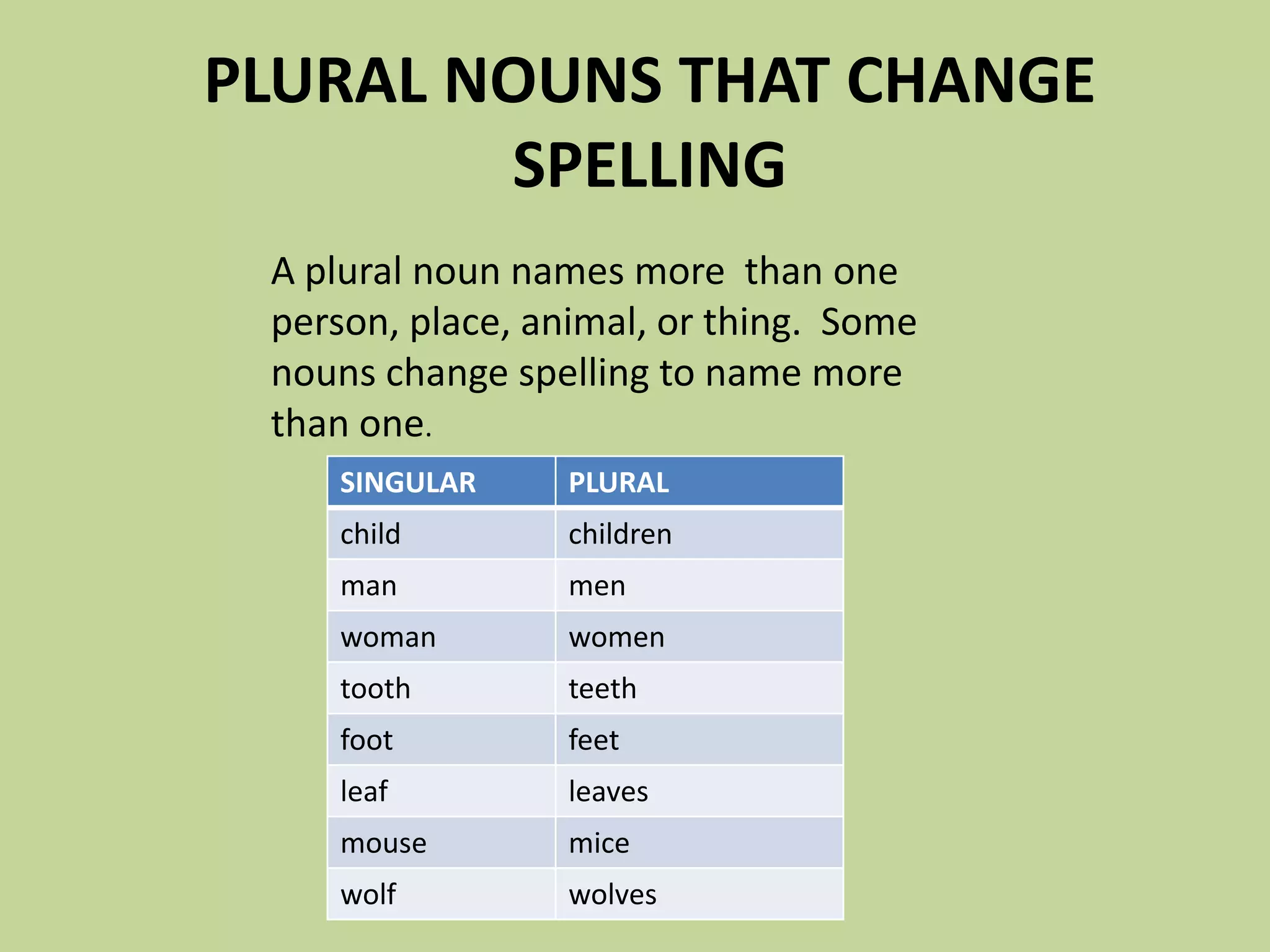 Plural Nouns | PPT