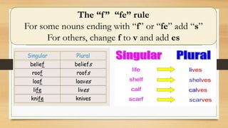 Regular and irregular plural nouns. | PPTX