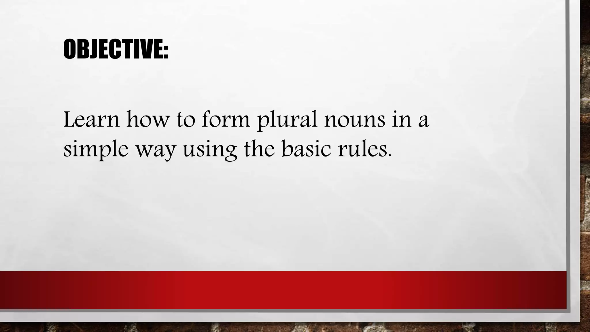 Plural nouns | PPT