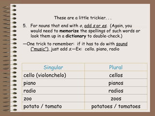 Regular, semirregular and irregular plural nouns.ppt