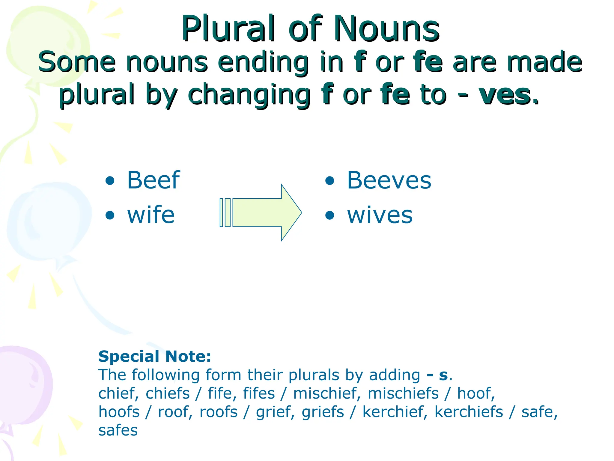 An introduction to most common plural nouns.ppt
