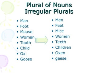 An introduction to most common plural nouns.ppt