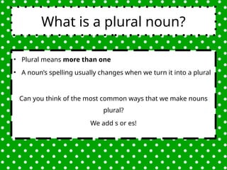 Plural Nouns , how they are formed and examples | PPTX