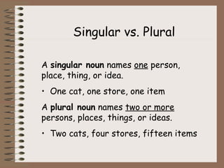 Plural nouns generalizations | PPT