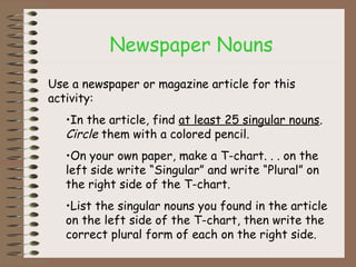 Plural nouns generalizations | PPT