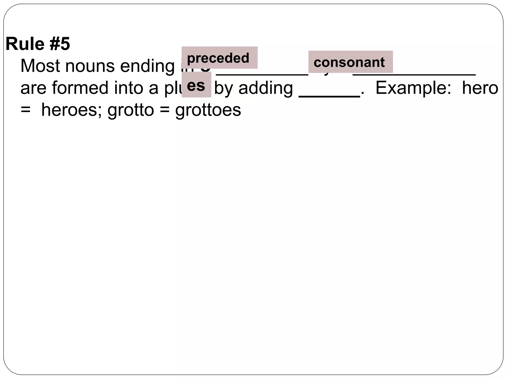 Plural nouns power point | PPTX