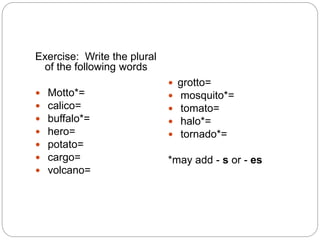 Plural nouns power point | PPTX