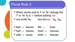 Plural rules - Clase 2 para la clase de ingles | PPT