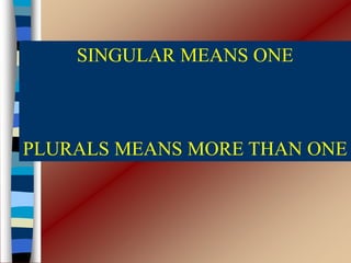 plurals.ppt ONE MANY CONCEPT, ENGLISH CALSS ONE | PPT