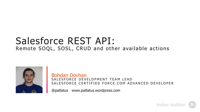 SFDC REST API | PPTX | Web Development | Internet