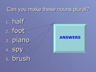 Plural sing nouns | PPT