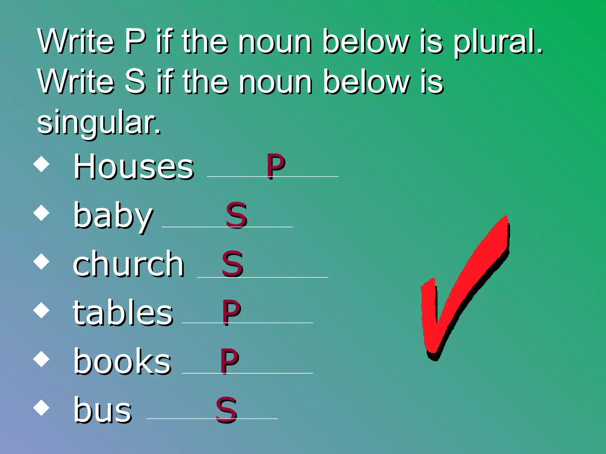 Plural sing nouns | PPT