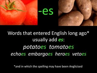 Plurals Of Words Ending In ‘O’ | PPTX