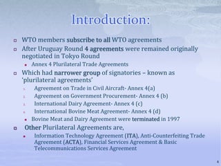 Plurilateral agreements | PPTX