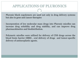 Pluronics for drug delivery | PPT