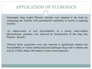 Pluronics for drug delivery | PPT