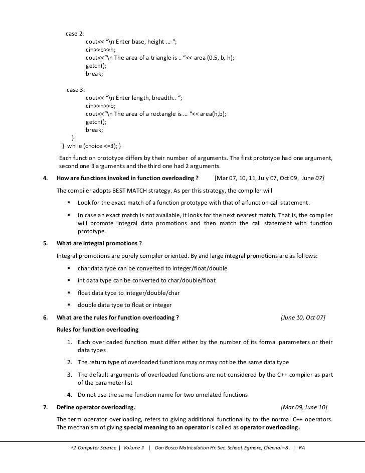 +2 Computer Science - Volume II Notes