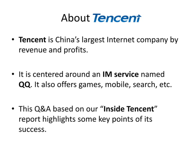 Inside Tencent Presentation | PPT