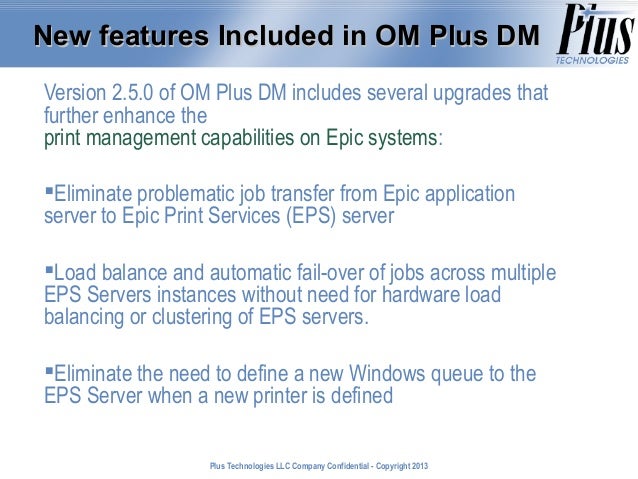 Enhancing Functionality on Epic OMS: New Features for OM Plus DM