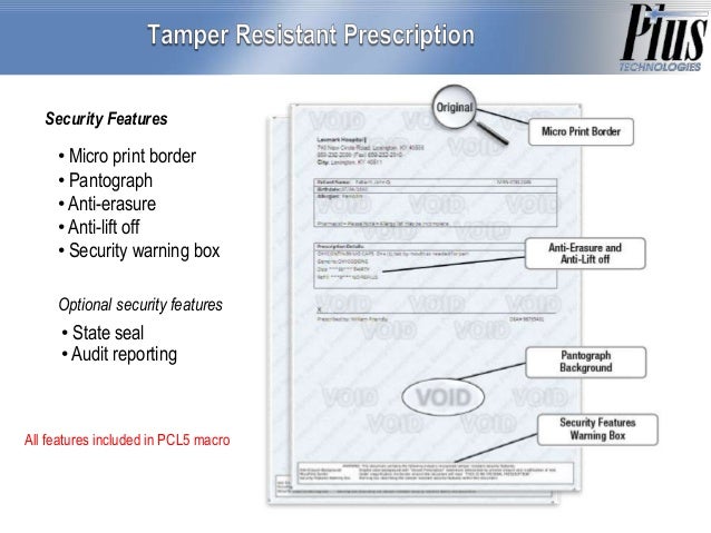 Prescription Printing: Tamper Resistant Forms with Plain Paper ...