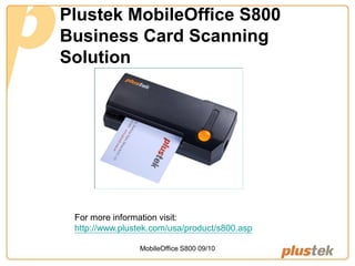 Plustek MobileOffice S800 Business Card Scanner | PDF | Computer ...