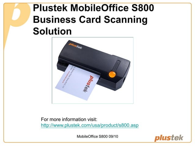 Plustek MobileOffice S800 Business Card Scanner | PDF | Computer Peripherals | Computing