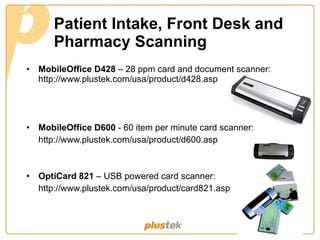 Plustek Scanners for Healthcare | PPT