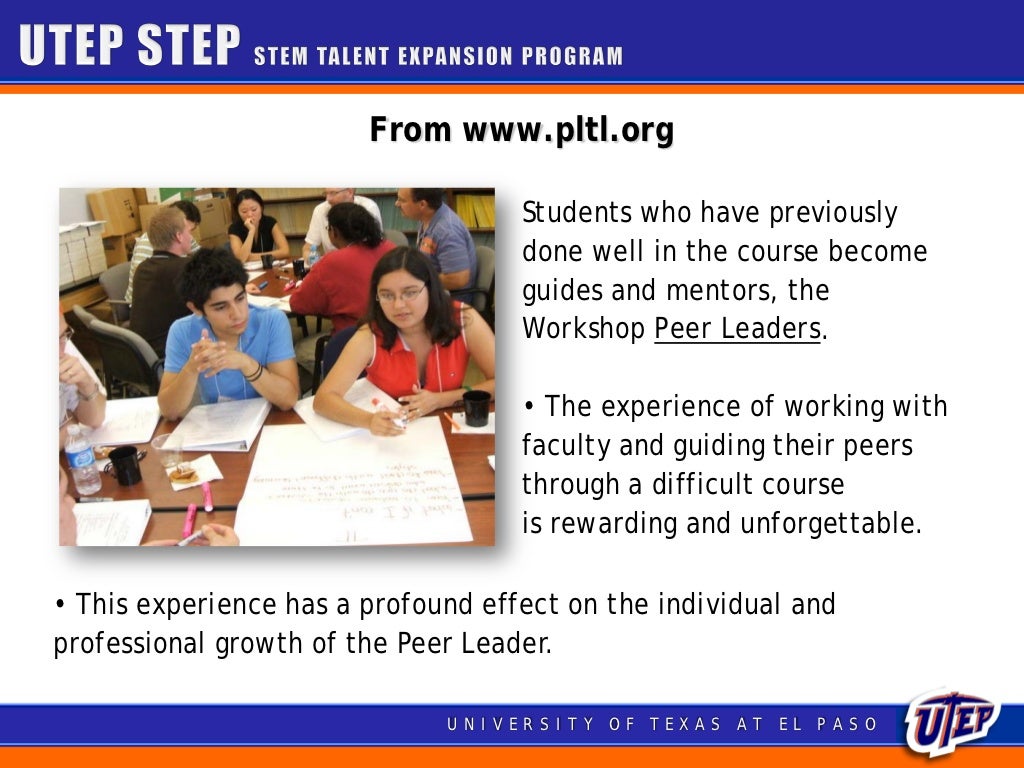 Plus two peer led team learning