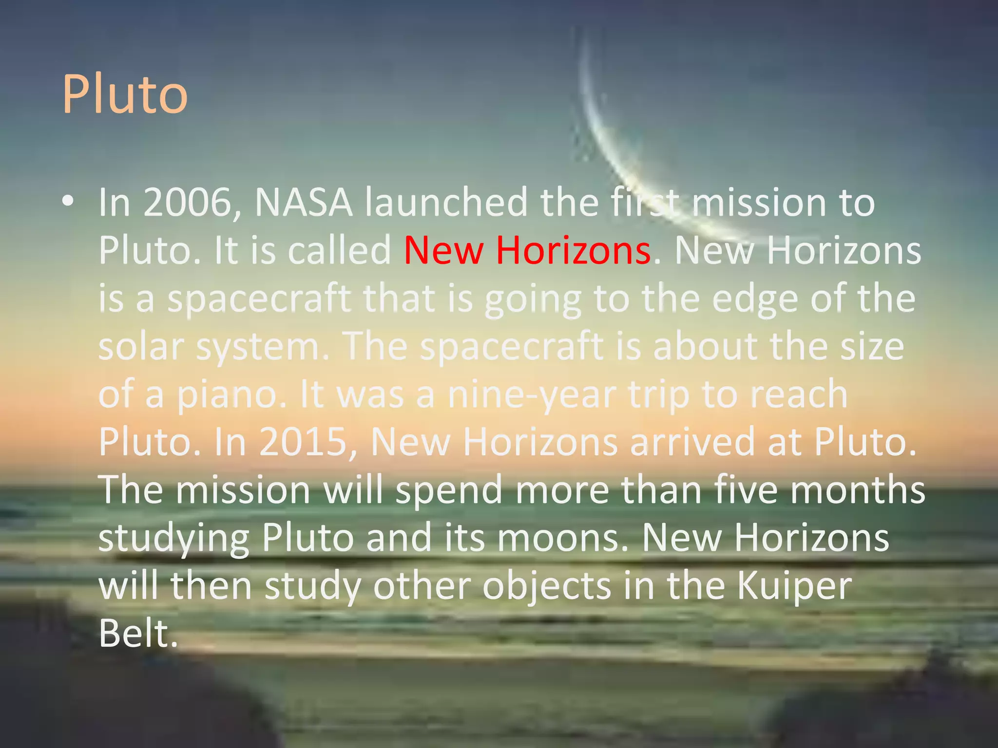 Pluto and kuiper belt | PPT