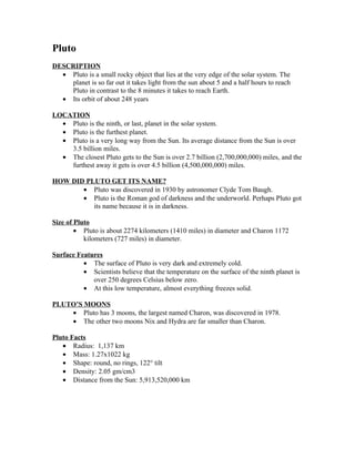 Pluto Handouts | DOC