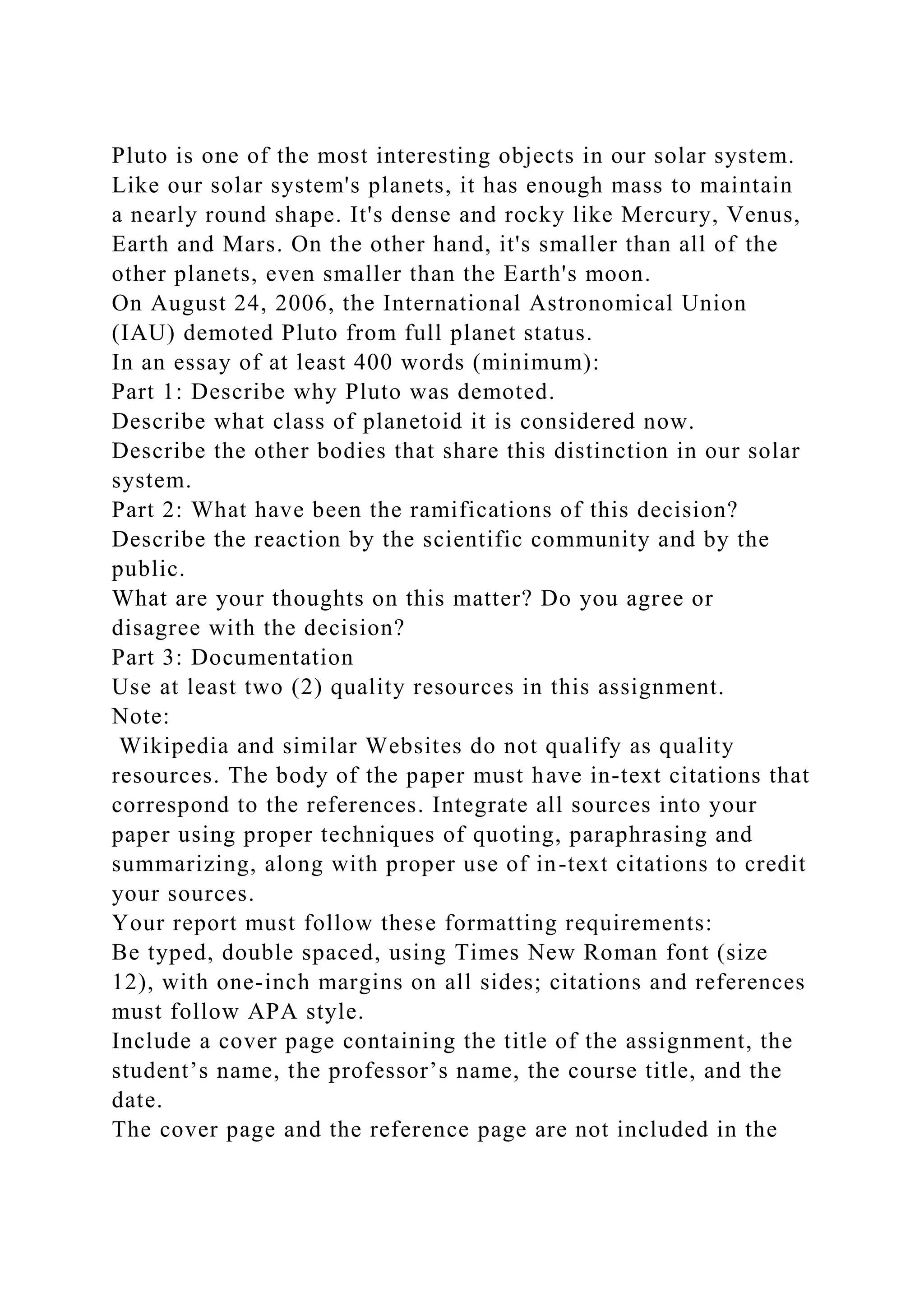 Pluto is one of the most interesting objects in our solar system. Li.docx