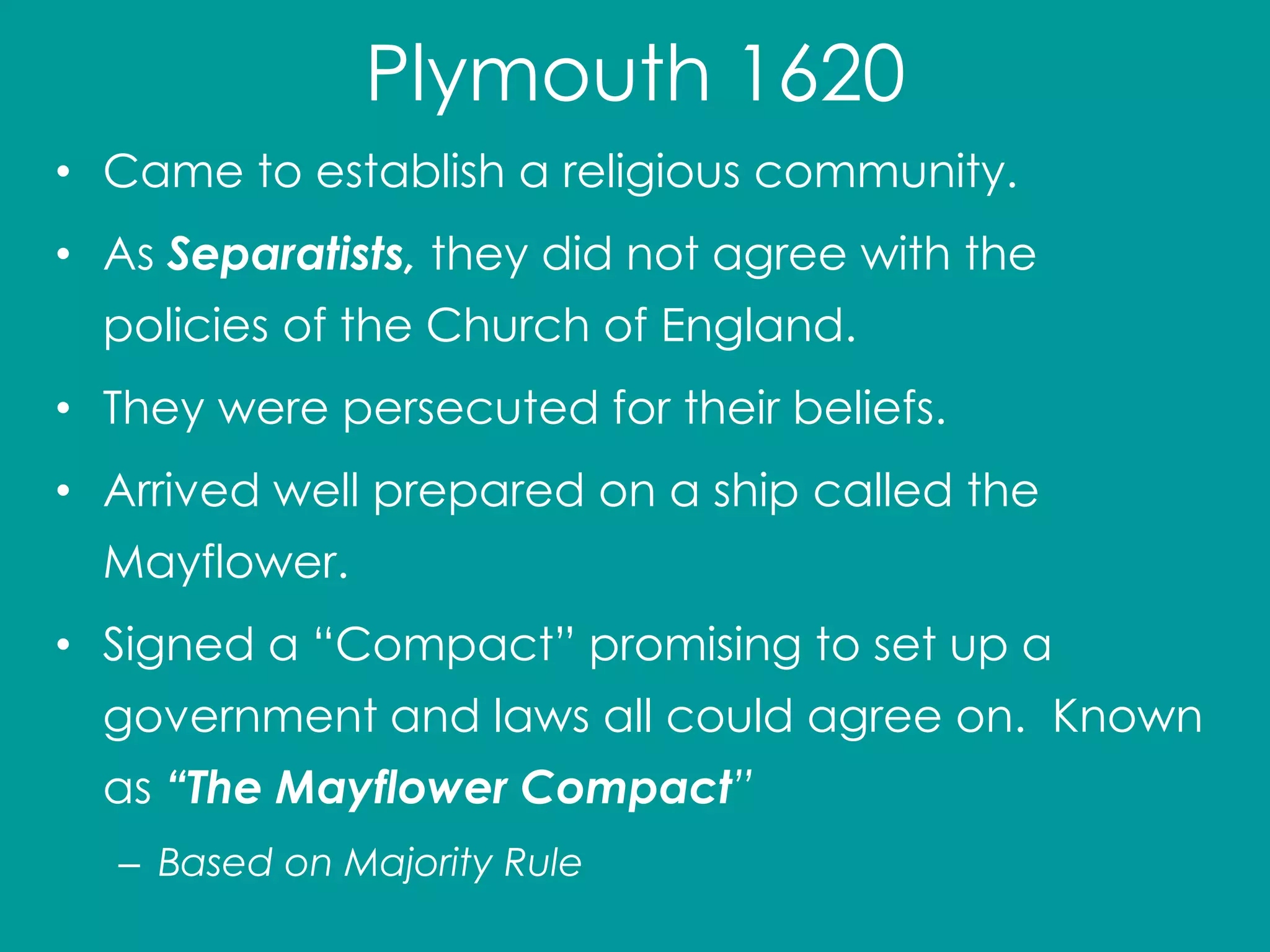 Plymouth colony 1620 | PPTX