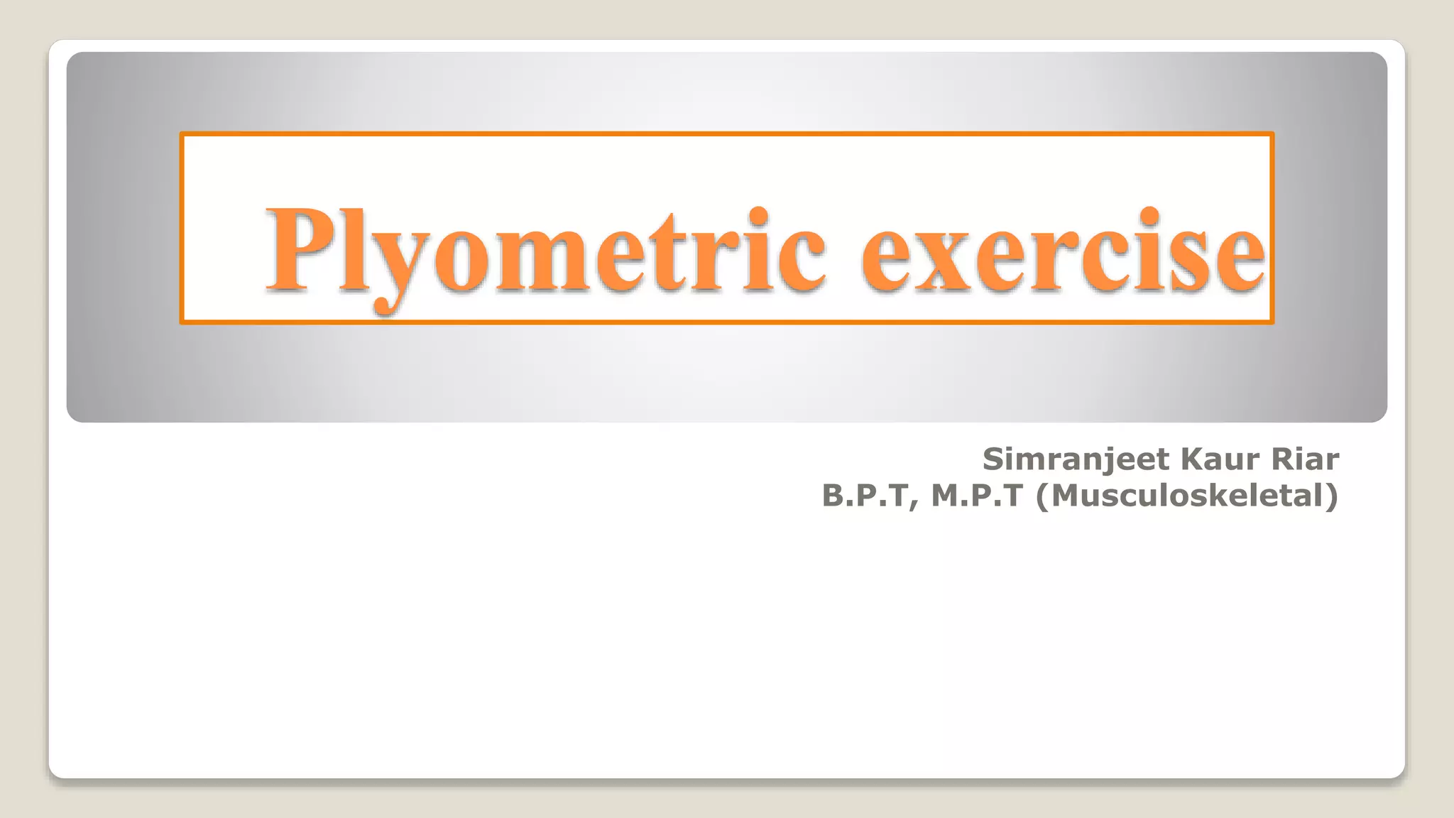Plyometrics | PPTX