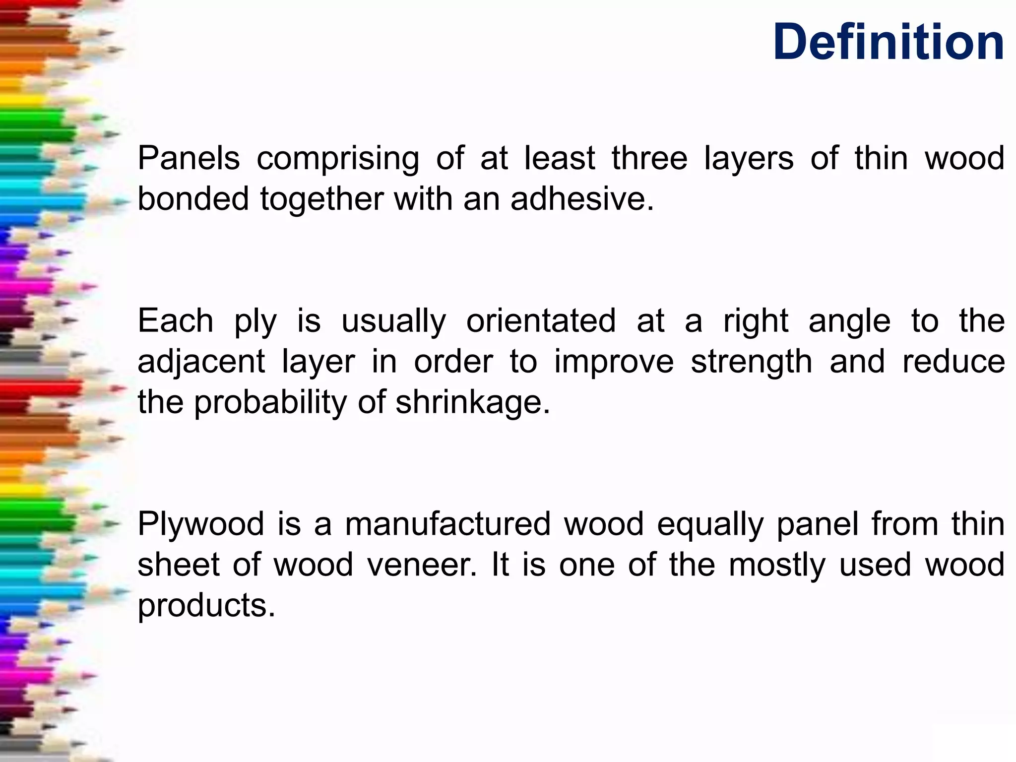 Plywood manufacturing types uses | PPTX