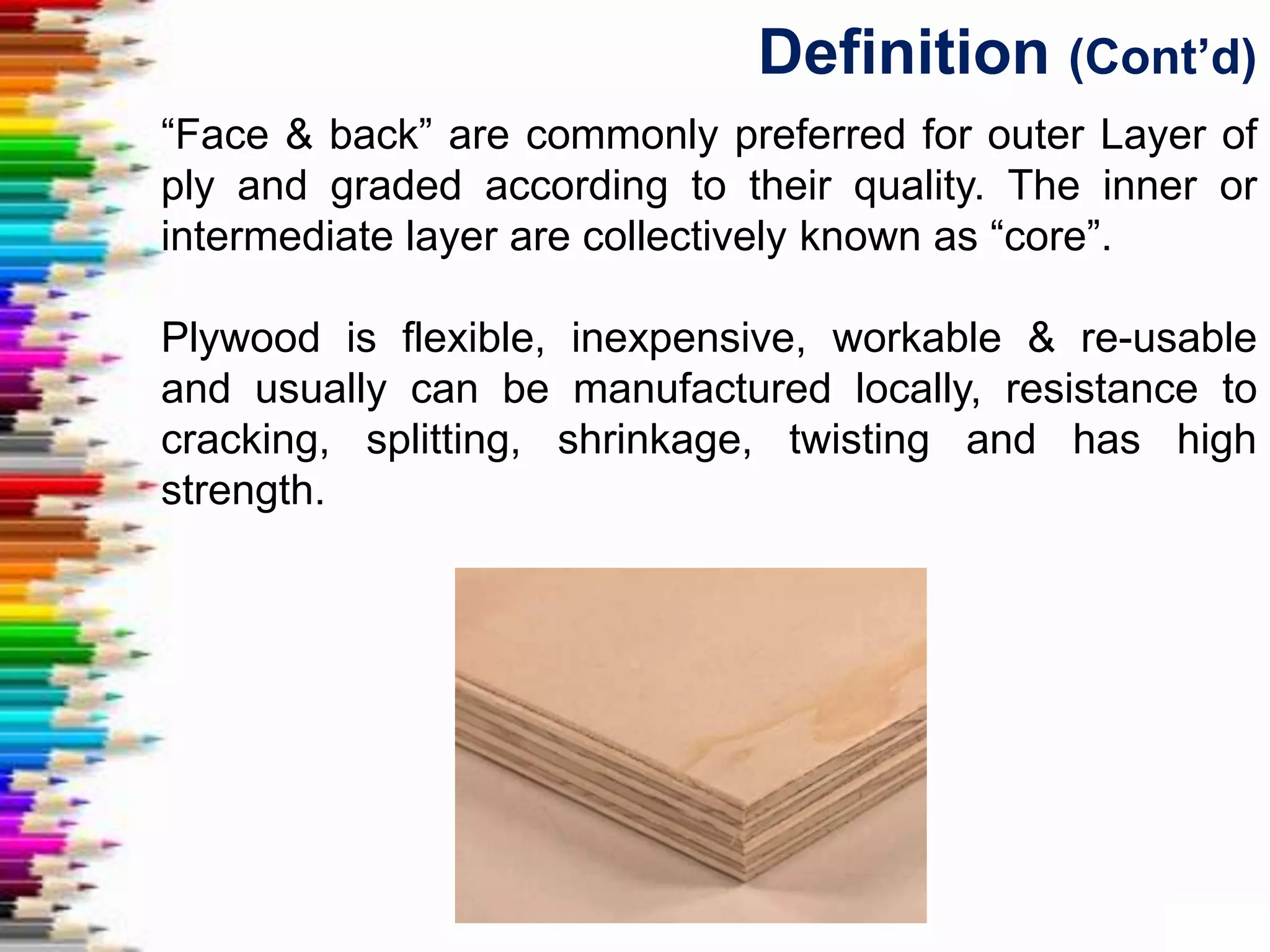 Plywood manufacturing types uses | PPTX
