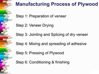 Plywood manufacturing types uses | PPTX