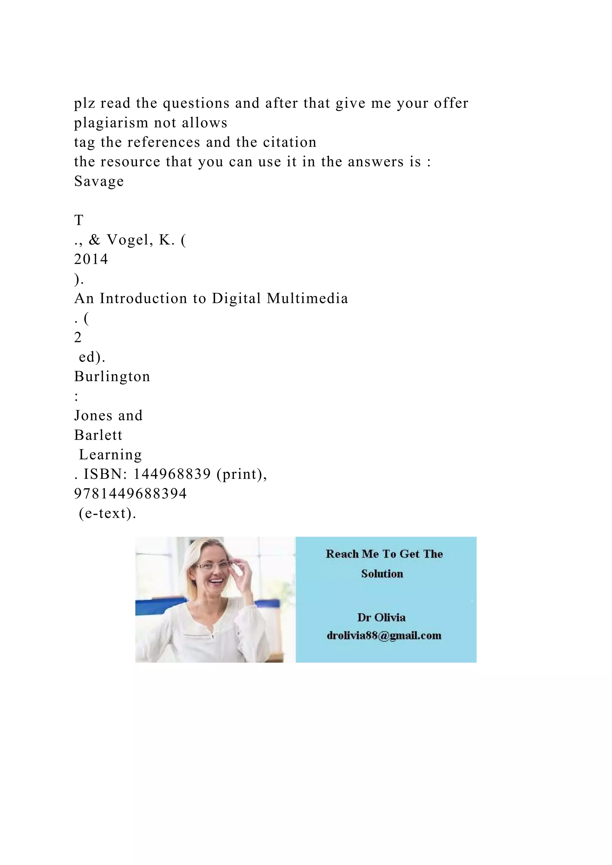 plz read the questions and after that give me your offerplagiarism.docx