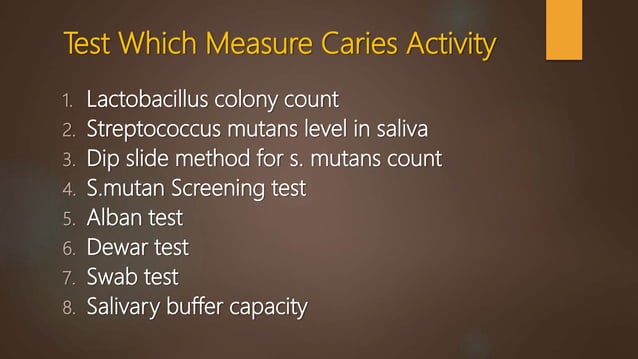 Caries activity test.pptx_2020 | PPTX | Oral care | Personal Care