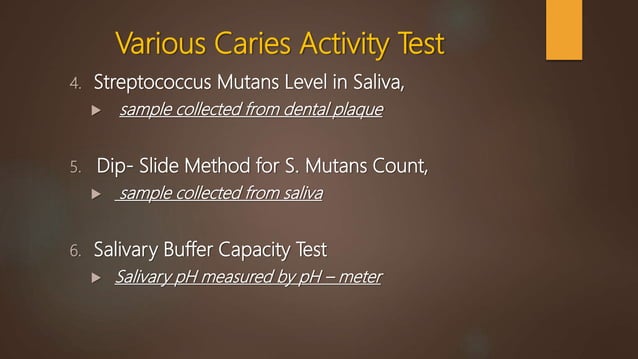 Caries activity test.pptx_2020 | PPTX | Oral care | Personal Care