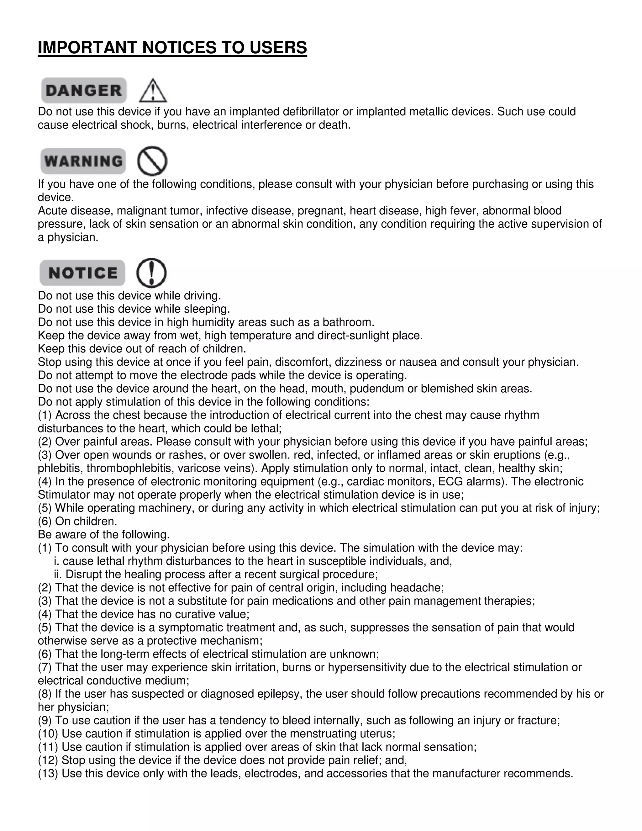 Pm-120 tens unit electronic pulse massager with 6 mode and rechargeable ...