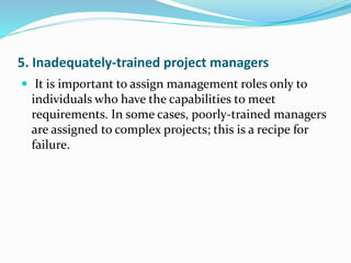 10 causes of project failure. | PPTX