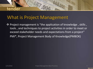 Project management best practices | PPTX