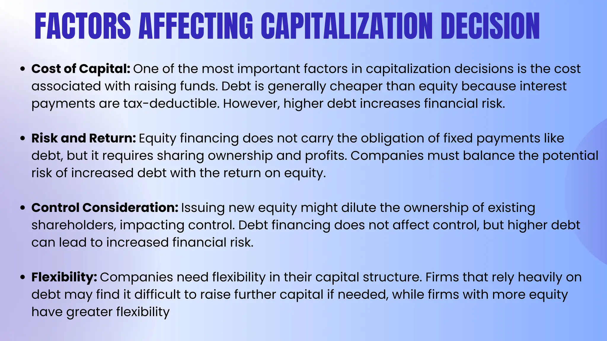 PM- Capitalization and its components, importance and limitations | PPT