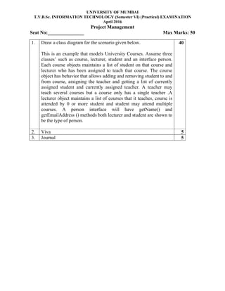 Project Management (Practical Qustion Paper) [CBSGS - 75:25 Pattern ...